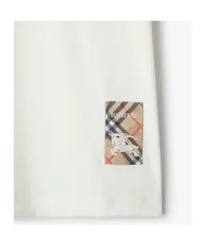 Burberry Check Patch Crewneck T-shirt - Chalk