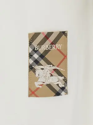 Burberry Check Patch Crewneck T-shirt - Chalk