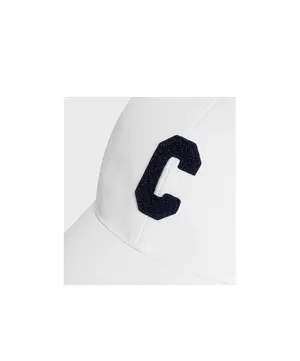 Celine Initial Baseball Cap In Cotton - White