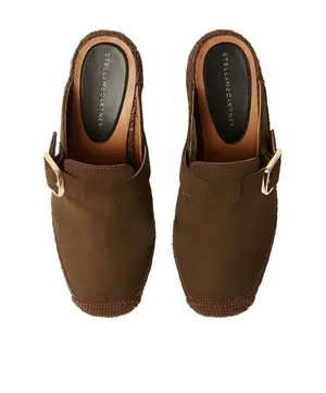 Stella McCartney Gaia Clogs With Jute Wedge - Mocha