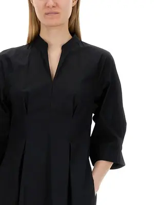 Aspesi Midi Dress With Pleats And Pocket Detail