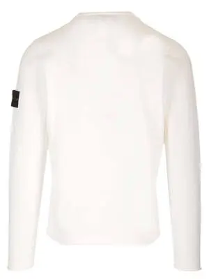 Stone Island Logo Patch Crewneck Jumper - White