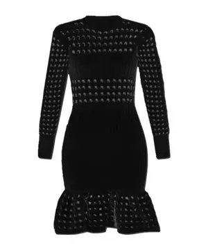 Alexander McQueen Openwork Dress - Black