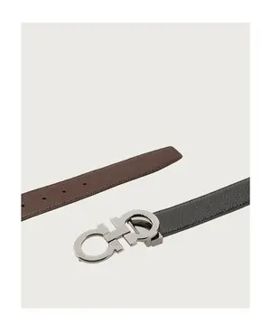 FERRAGAMO Gancini Buckle Reversible Belt - Black