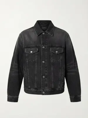 Gucci Washed Certified Cotton Denim Jacket - Dark Grey