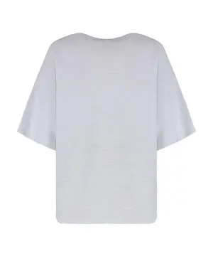 Fabiana Filippi Short Sleeve Boatneck Jumper - Light Gray