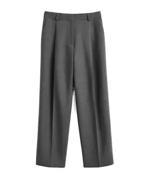 TOTEME High Waisted Tapered-leg Trousers - Mixed Gray