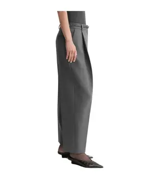 TOTEME High Waisted Tapered-leg Trousers - Mixed Gray