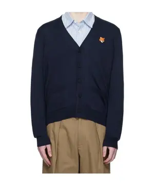 Maison Kitsuné V-neck Cardigan With Graphic Detail