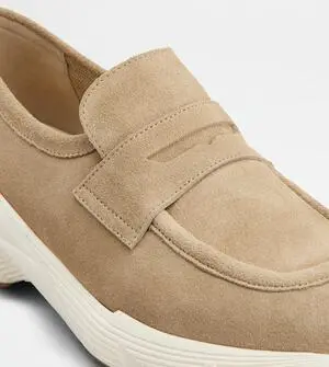 TOD'S Sporty Penny Bar Loafers - Nude