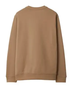 Burberry Crewneck Long Sleeve Hoodie With Contrast Logo - Camel