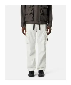 Stone Island Loose-fit Cargo Trousers With Adjustable Waistband - Ivory