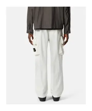 Stone Island Loose-fit Cargo Trousers With Adjustable Waistband - Ivory