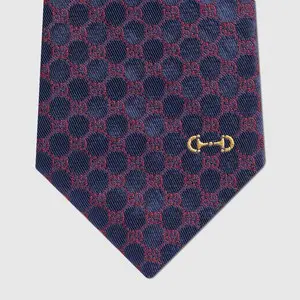 Gucci Gg Jacquard Neck Tie - Blue