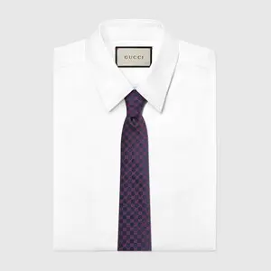 Gucci Gg Jacquard Neck Tie - Blue