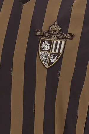 Fendi V-neck Striped T-shirt - No