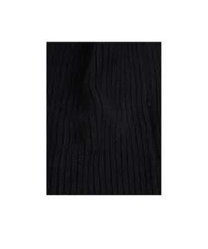Stone Island Logo Patch Ribbed Scarf - Black