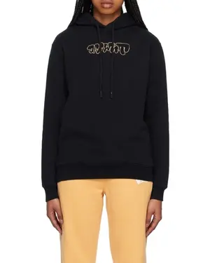Off-white Embroidered Sweatshirts Hoodies For Women
