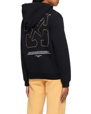 Off-White Logo-embroidered Cotton Hoodie
