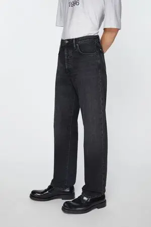 Acne Studios Logo Patch Mid-rise Jeans - Black