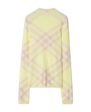 Burberry Check-pattern Ribbed-knit Crewneck Jumper - Nude