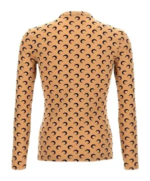 MARINE SERRE Long Sleeve T-shirt - Nude