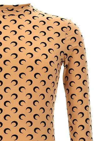 MARINE SERRE Long Sleeve T-shirt - Nude