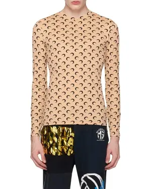 MARINE SERRE Long Sleeve T-shirt - Nude