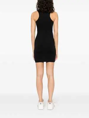 Off-White Sleeveless Mini Dress With Logo Detail - Black