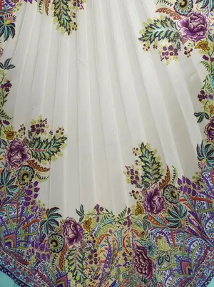 Etro Floral-printed Pleated Wraparound Scarf - Multicolor