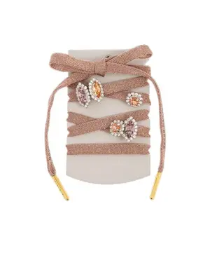 GOLDEN GOOSE Embellished Sparkling Shoelaces - Nude