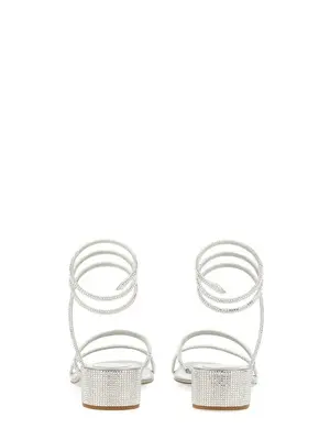 Rene Caovilla Embellished Open Toe Sandals - White