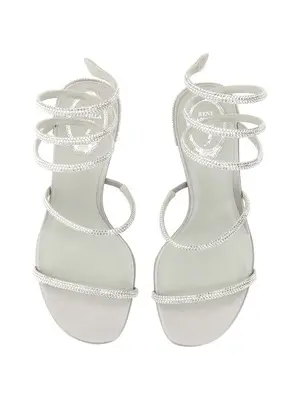 Rene Caovilla Embellished Open Toe Sandals - White