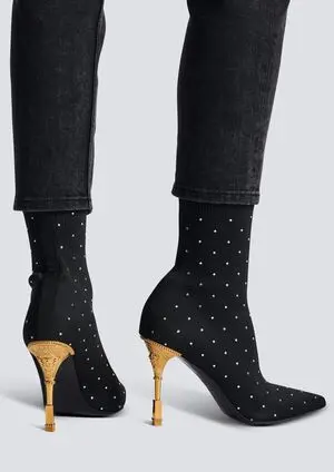 Balmain Moneta Embellished Sock Boots