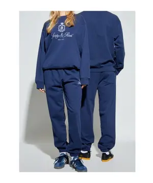 SPORTY  RICH Elastic Waist Track Pants