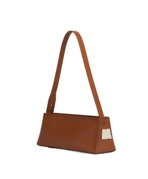 Marni Logo Patch Shoulder Bag - Mocha/ivory
