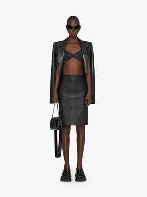 Givenchy 4g Embossed Leather Midi Skirt