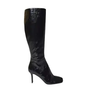 COURREGES Square Toe Geometric Heel Boots - Black