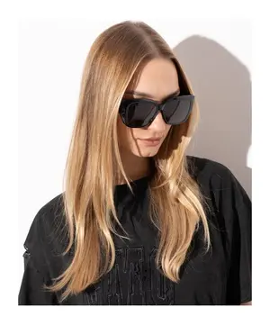 Balenciaga Bb Logo Rectangle Sunglasses - Black