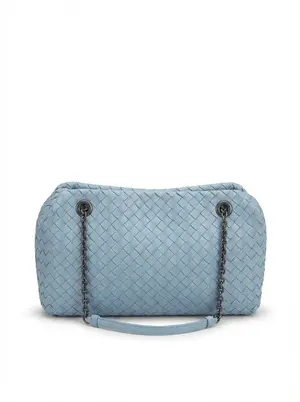 Bottega Veneta Woven Shoulder Bag With Chain Strap