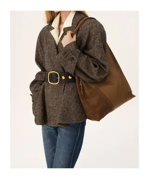 Chloé Large Tote Bag With Chain Detail - Deep Khaki