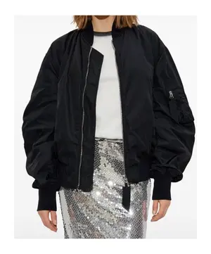 Attico The Zip Pocket Bomber Jacket By - Black