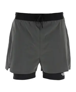 The North Face Logo Printed Drawstring Layered Shorts