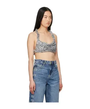 GANNI Sequin Embellished Halter Top