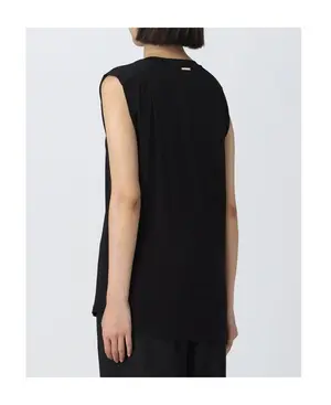 Michael Kors Michael Crewneck Pleated Sleeveless Top