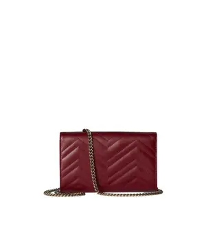 Gucci Logo Plaque Quilted Clutch Bag - Red