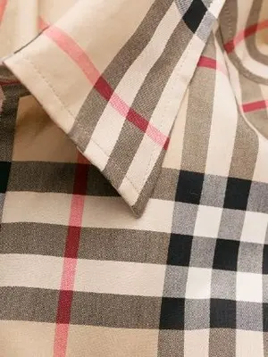 Burberry Vintage Check Print Short Sleeved Shirt - Nude