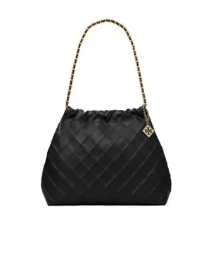 Tory Burch Fleming Soft Drawstring Tote Bag - Black