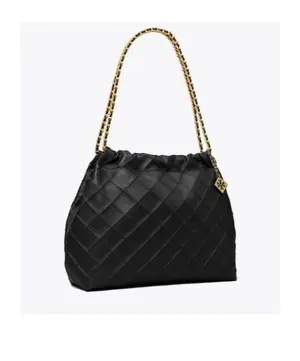 Tory Burch Fleming Soft Drawstring Tote Bag - Black