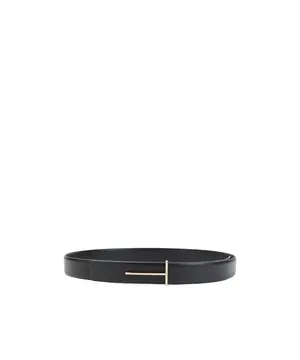 TOM FORD Double-sided Belt With Gold-tone T Buckle - Black
